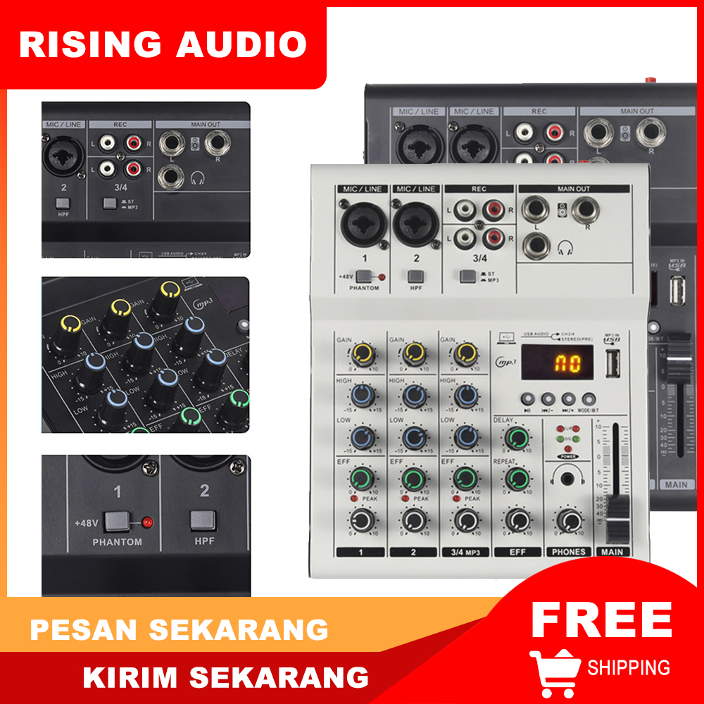 Jual RISING AUDIO Mixer 4 chanel /mixer audio/mixer 4 chanel termurah ...