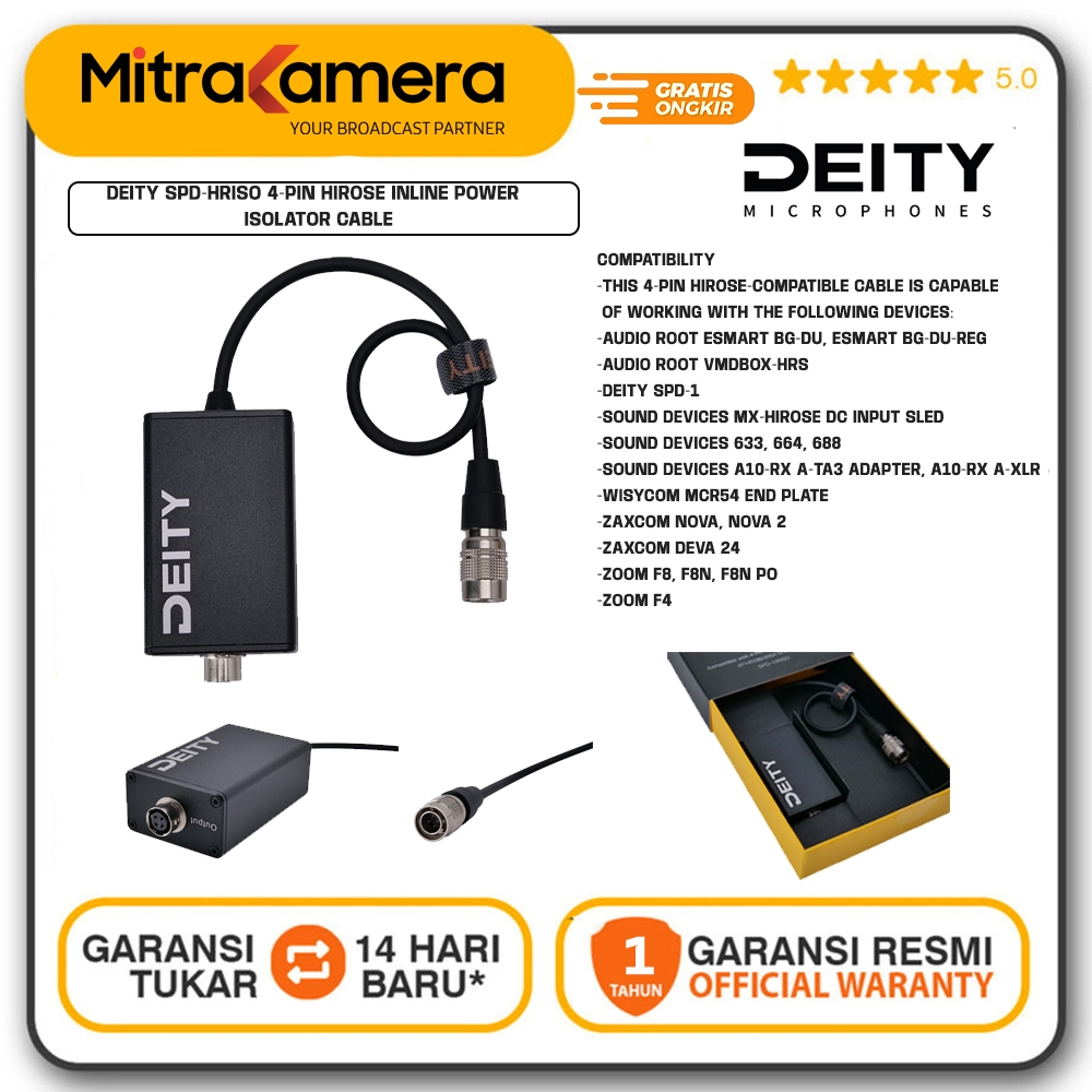 Jual Deity Microphones SPD-HRISO 4-Pin Hirose Inline Power Isolator ...
