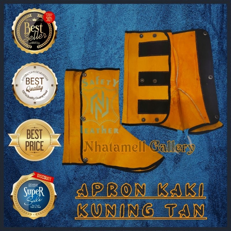 Jual Foot cover shoes kulit split sapi tebal anti panas kuning tan dg ...