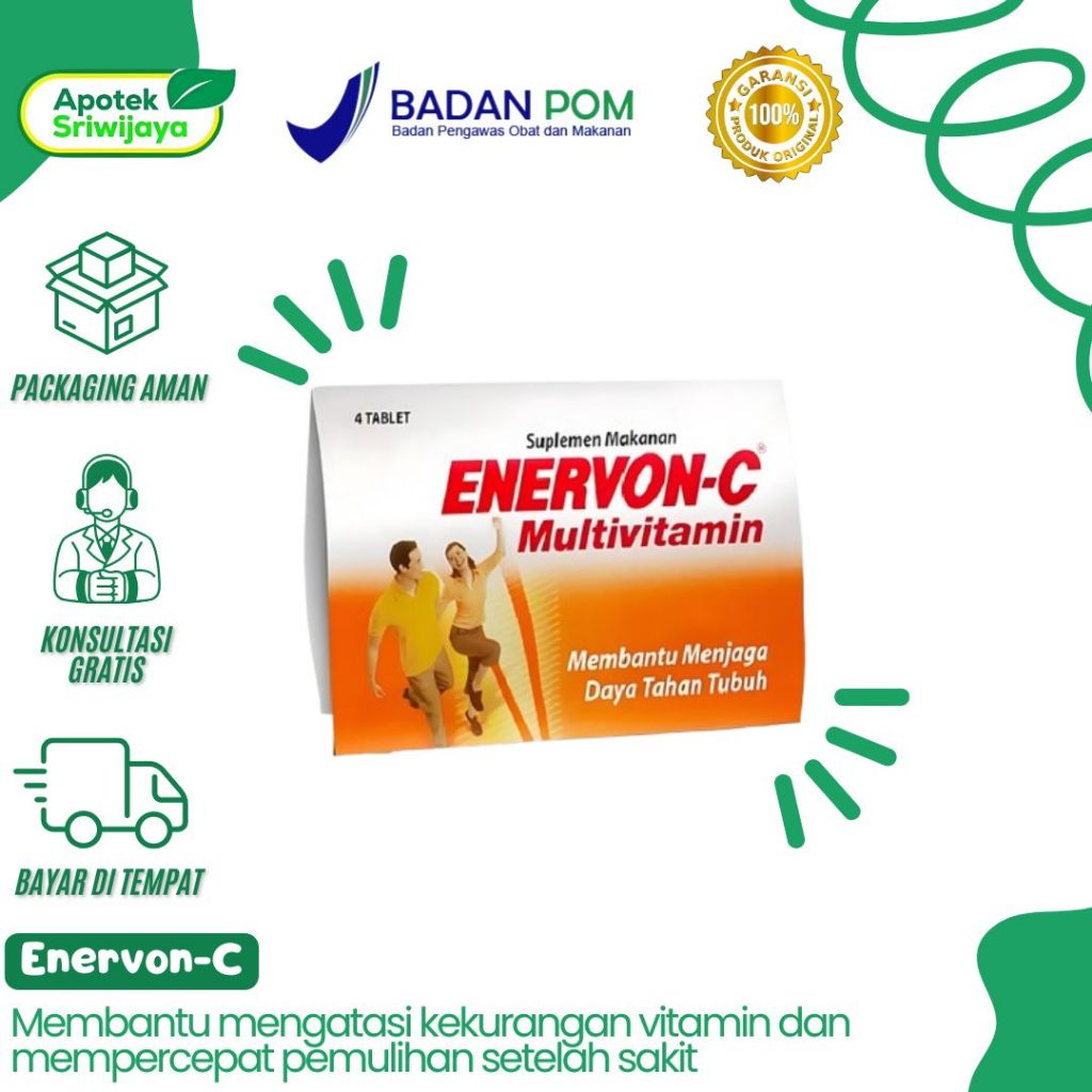 Jual Enervon-C Multivitamin Tablet (1 strip 4 tablet) | Shopee Indonesia