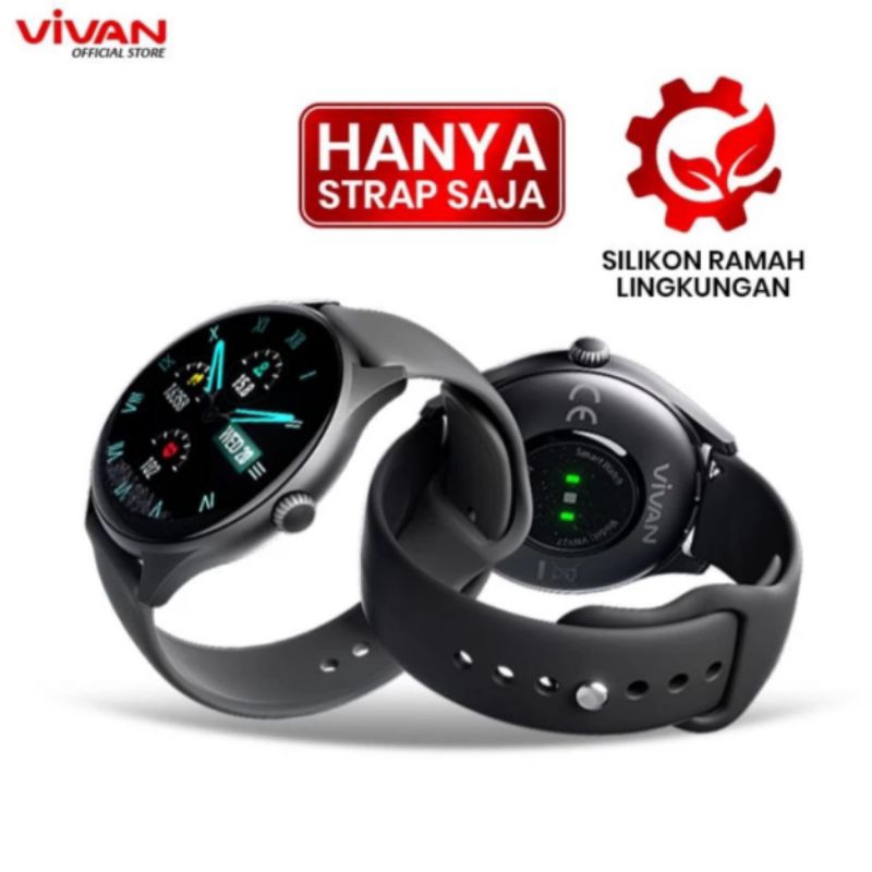 Jual STRAP SMARTWATCH VIVAN VWF18 / VWF19 / VWY21 / VWY23 / VWY27 BLACK ...