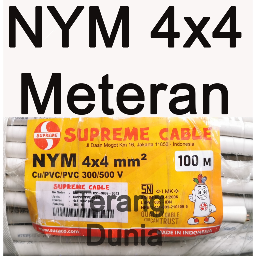 Jual Kabel Tunggal 4x4 Meteran Kabel Supreme NYM 4x4 Meteran Kabel ...