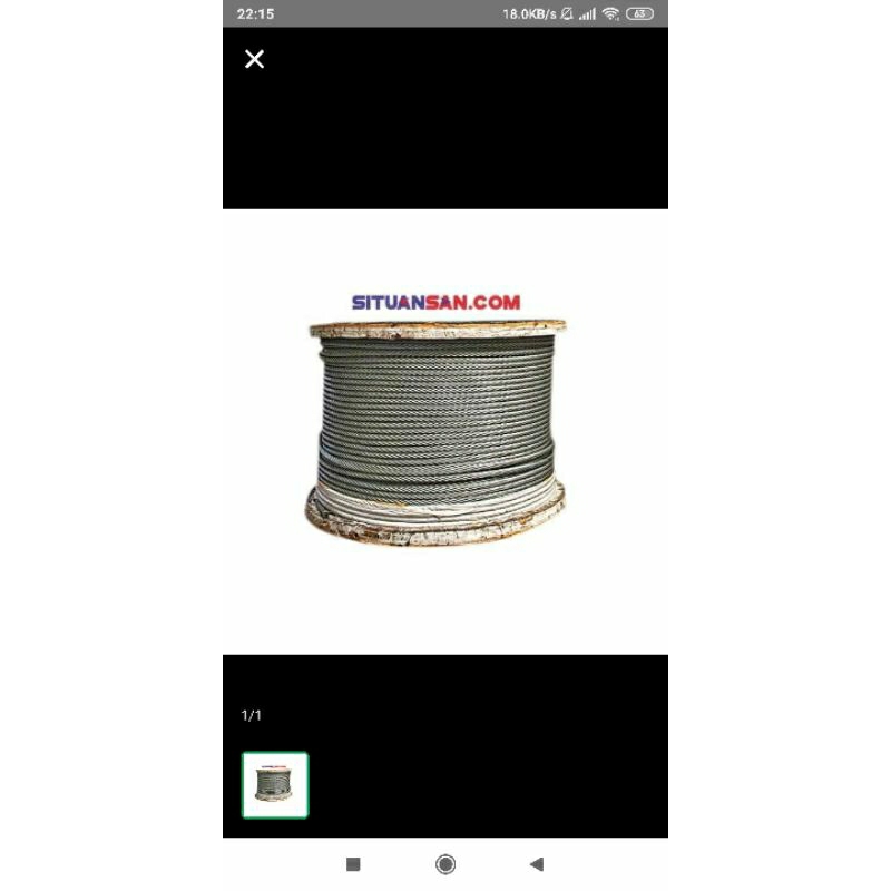 Jual wire rope kawat seling dia. 9mm 6x36 ws iwrc ungalvanis kiswire grade 1960 ada sertifikat ...