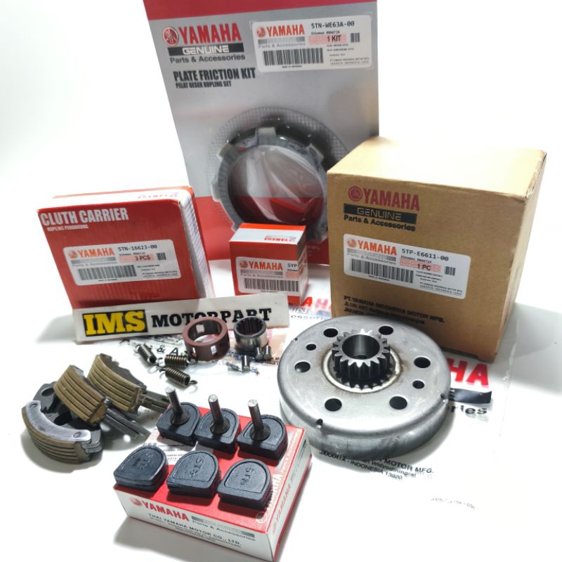 Jual ( 5 ITEM ) PLAT KOPLING + KAMPAS GANDA + CAGE + KARET KOPLING + MANGKOK KOPLING 18T JUPITER ...