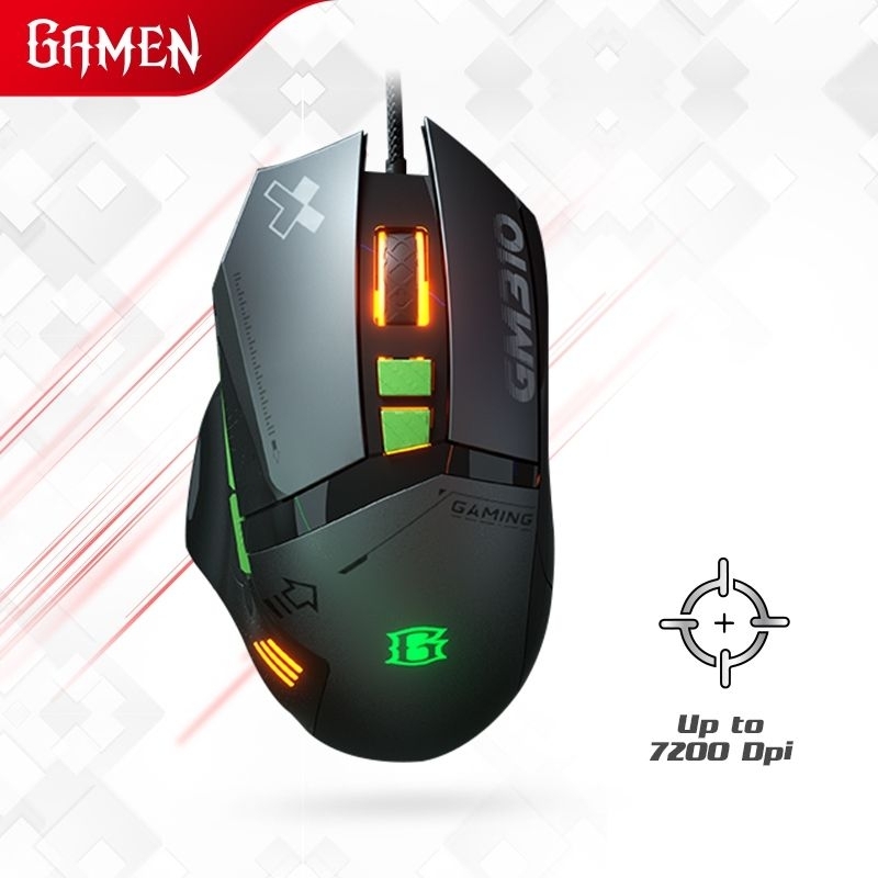 Jual GAMEN GM310 Mouse Gaming Kabel 7200 DPI 6 Levels DPI 10 RGB Mode 6 ...