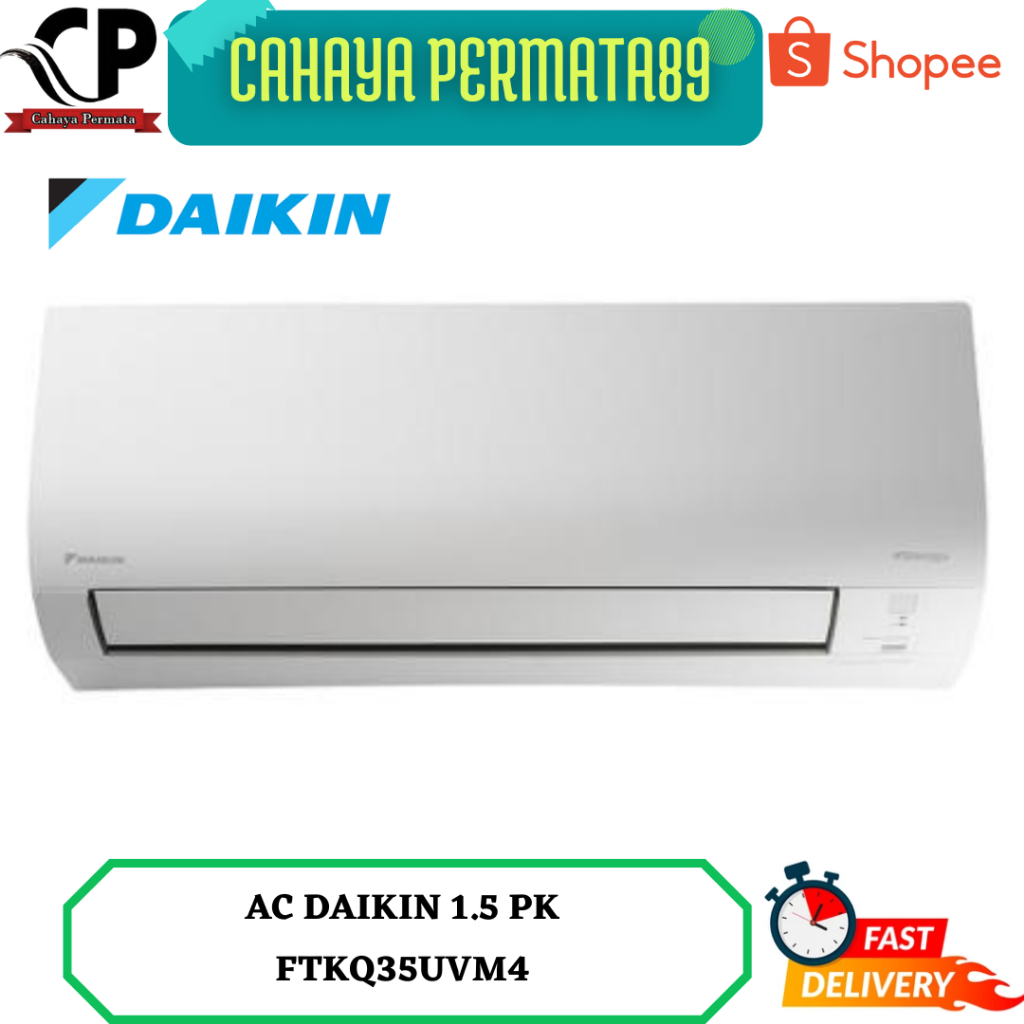 Jual AC DAIKIN FTKQ35UVM4 AIR CONDITIONER 1.5 PK FLASH SERIES INVERTER ...
