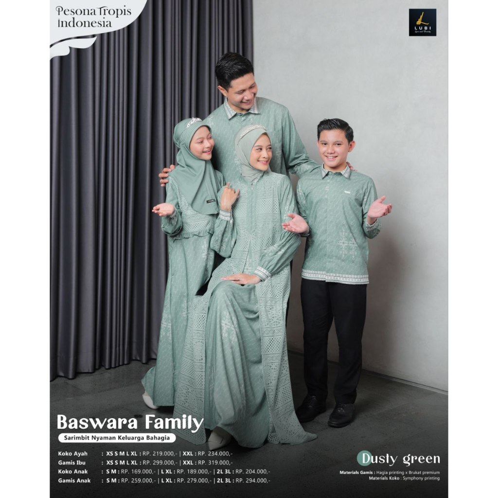 Jual BASWARA FAMILY DUSTY GREEN SARIMBIT LUBI 2025 YANG COCOK UNTUK ...