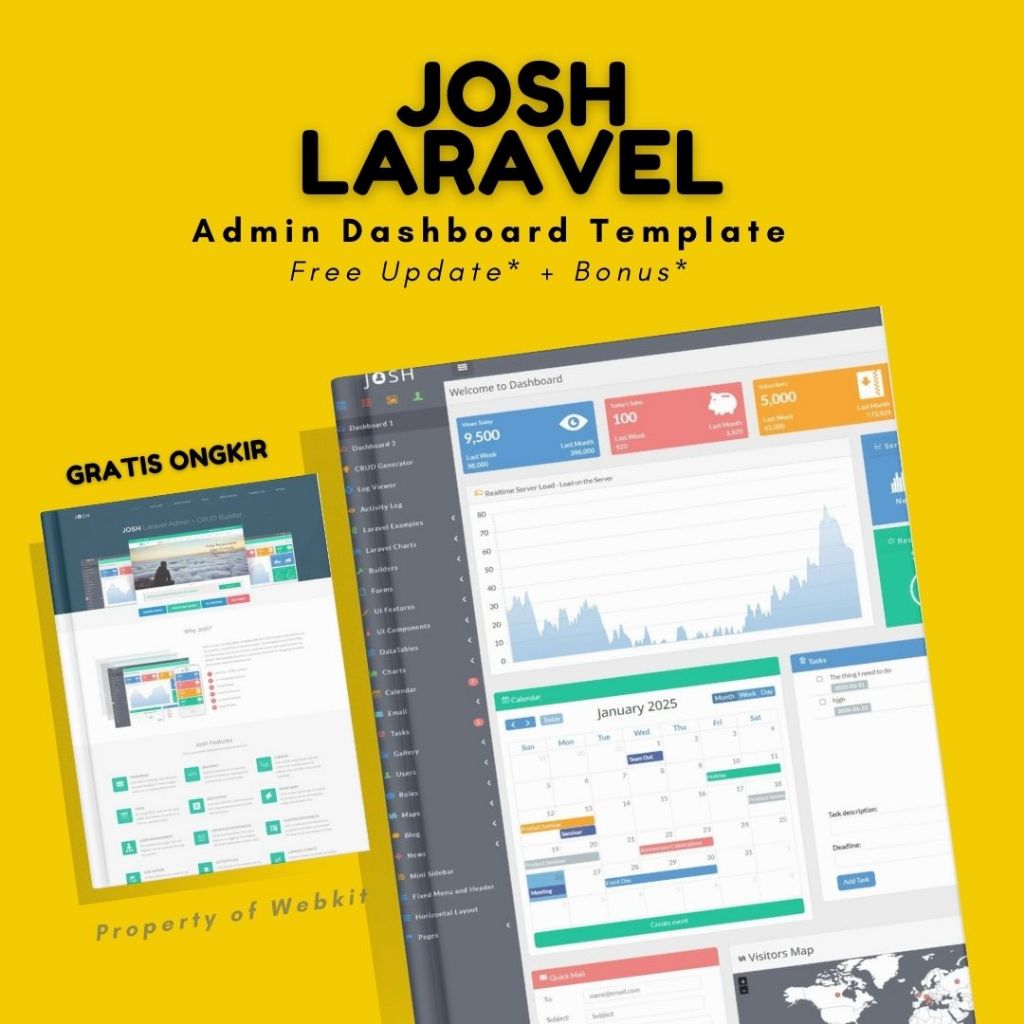 Jual Josh Laravel Admin + Front End + CRUD - GPL | Shopee Indonesia