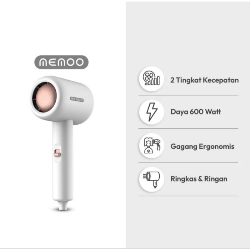 Jual Memo Hair dry dengan 2 metode kecepatan, body yang ringan dan ...