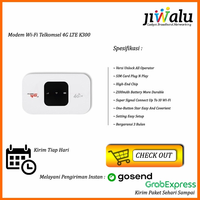 Jual Modem Wifi Mifi Telkomsel 4G Lte Unlock All Operator K300 | Shopee Indonesia