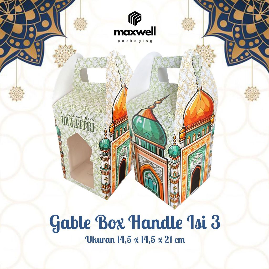 Jual Box Hampers Lebaran 10 Pcs Edisi Idul Fitri / Gable Box Kue Kering ...