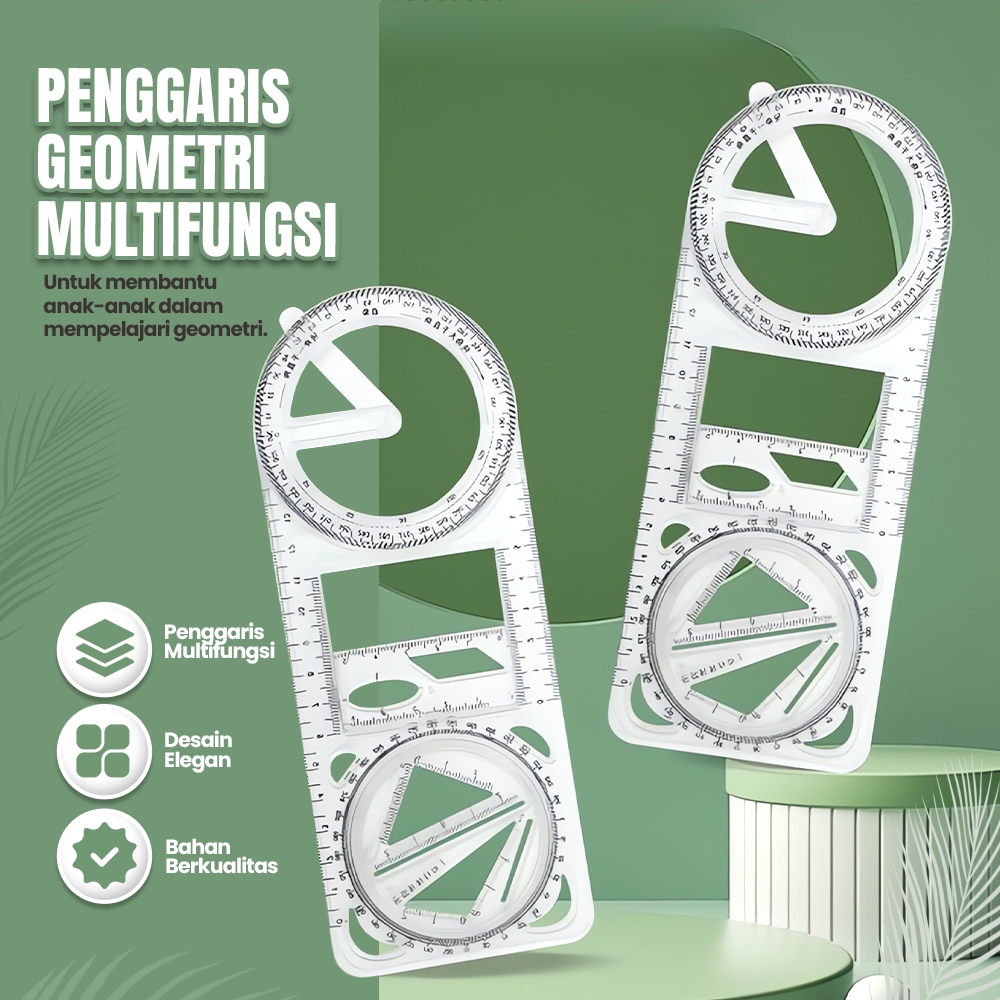 Jual Penggaris geometri dan matematika penggaris busur derajat multi ...