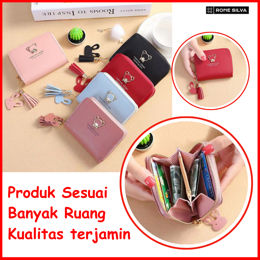 Jual Dompet Cewek Resleting Pendek Lipat Wanita Kecil Pink Uang ...