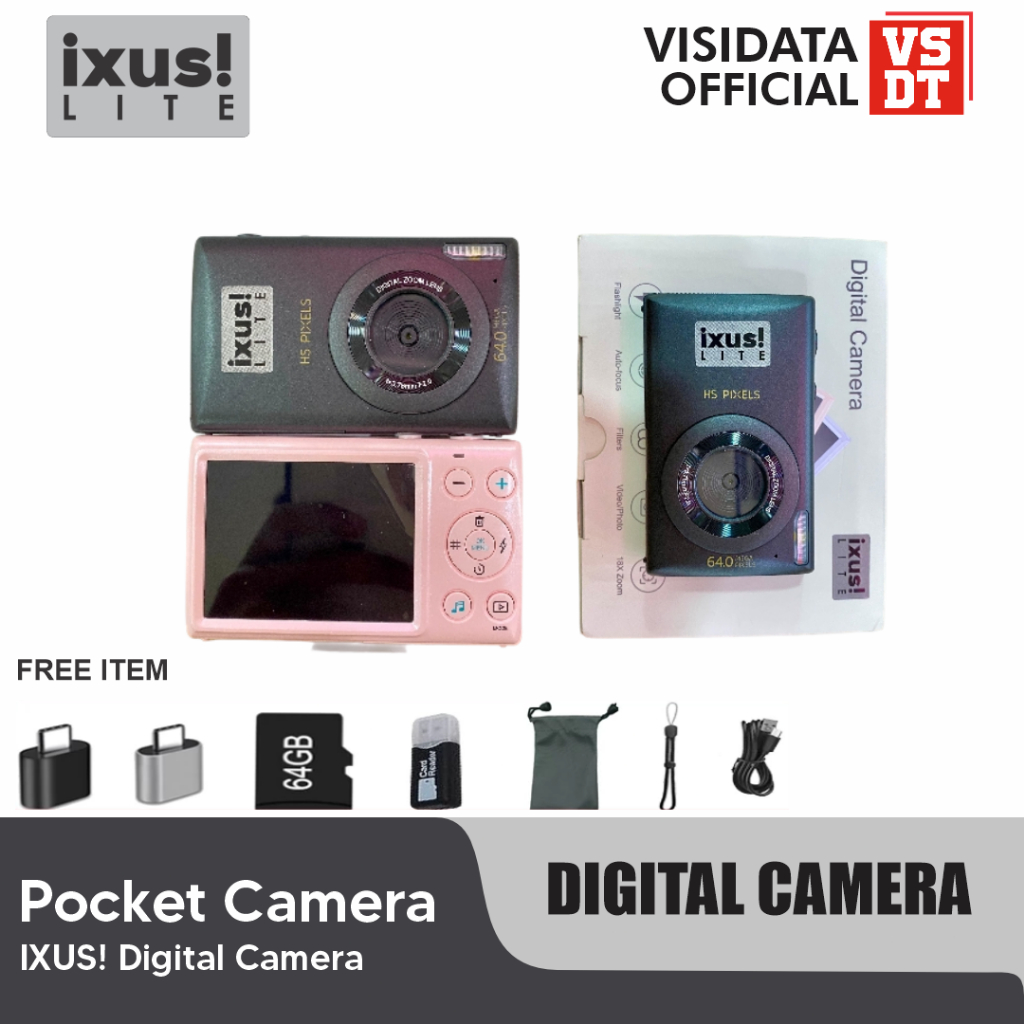 Jual IXUS! Lite Digital Camera Kamera pocket 64MP Zoom 18X - Free 64GB ...