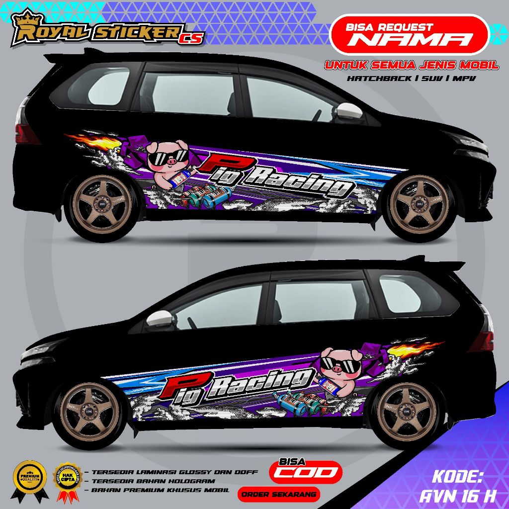 Jual AVN 16-STIKER DECALL DESIGN THAILOOK SEMUA MOBIL INNOVA, FORTUNER ...