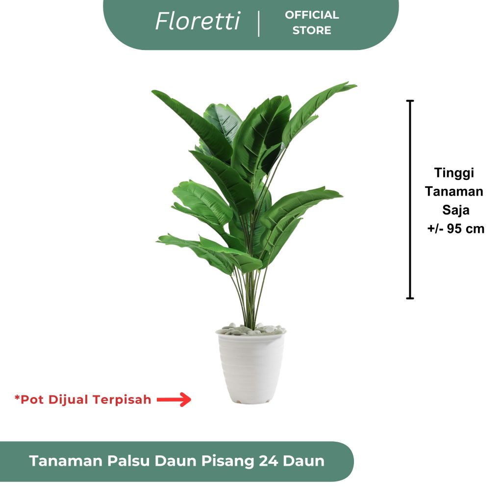 Jual Floretti Pohon Daun Pisang 24 Daun Cabang Artificial Tanaman Palsu ...