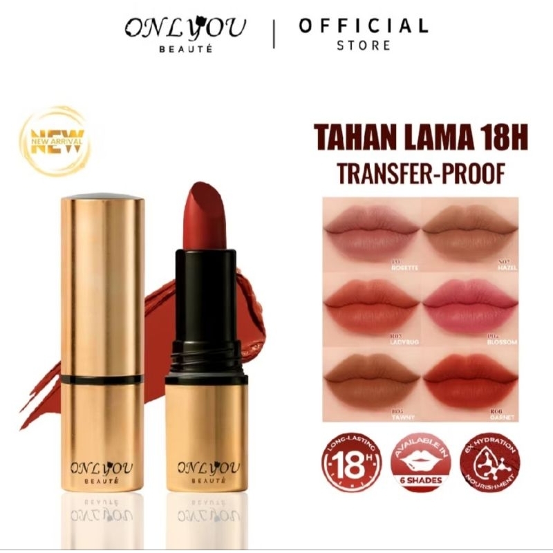 Jual [PRODUK BARU] Lipstik Onlyou beauty All-Day Wear Powdery Matte ...