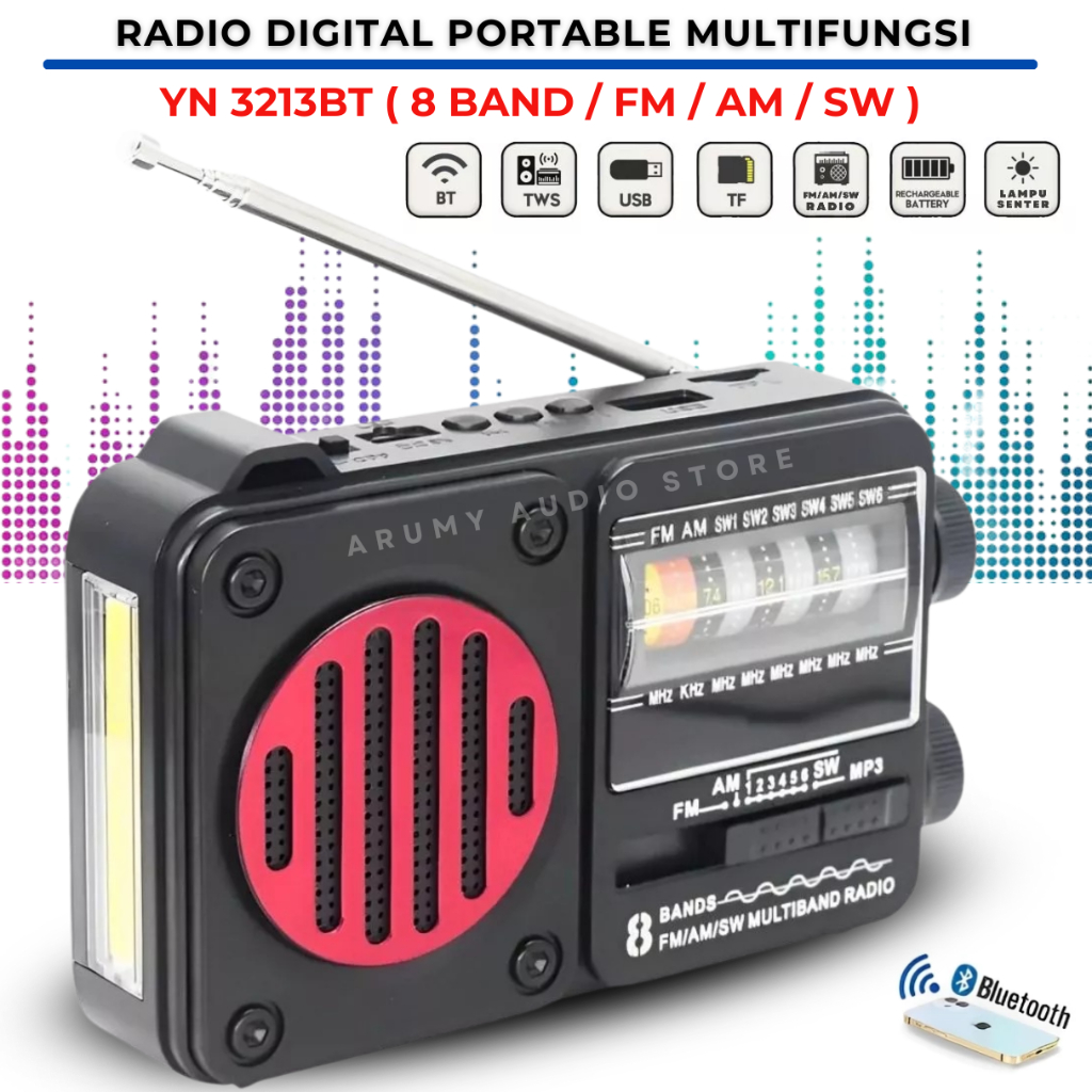 Jual Radio Multifungsi Canggih 8 BAND FM/AM/SW Portable Murottal Mini ...