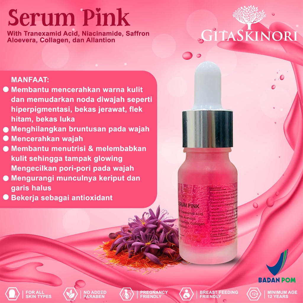 Jual BPOM SERUM PINK SERUM PINK TREANEXAMIDE ACID SERUM GLOWING BOOSTER Serum Glowing Viral ...