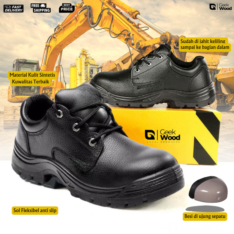 Jual Sepatu Safety Pria Boots Ujung Besi - Safety Low Boots - Sepatu ...