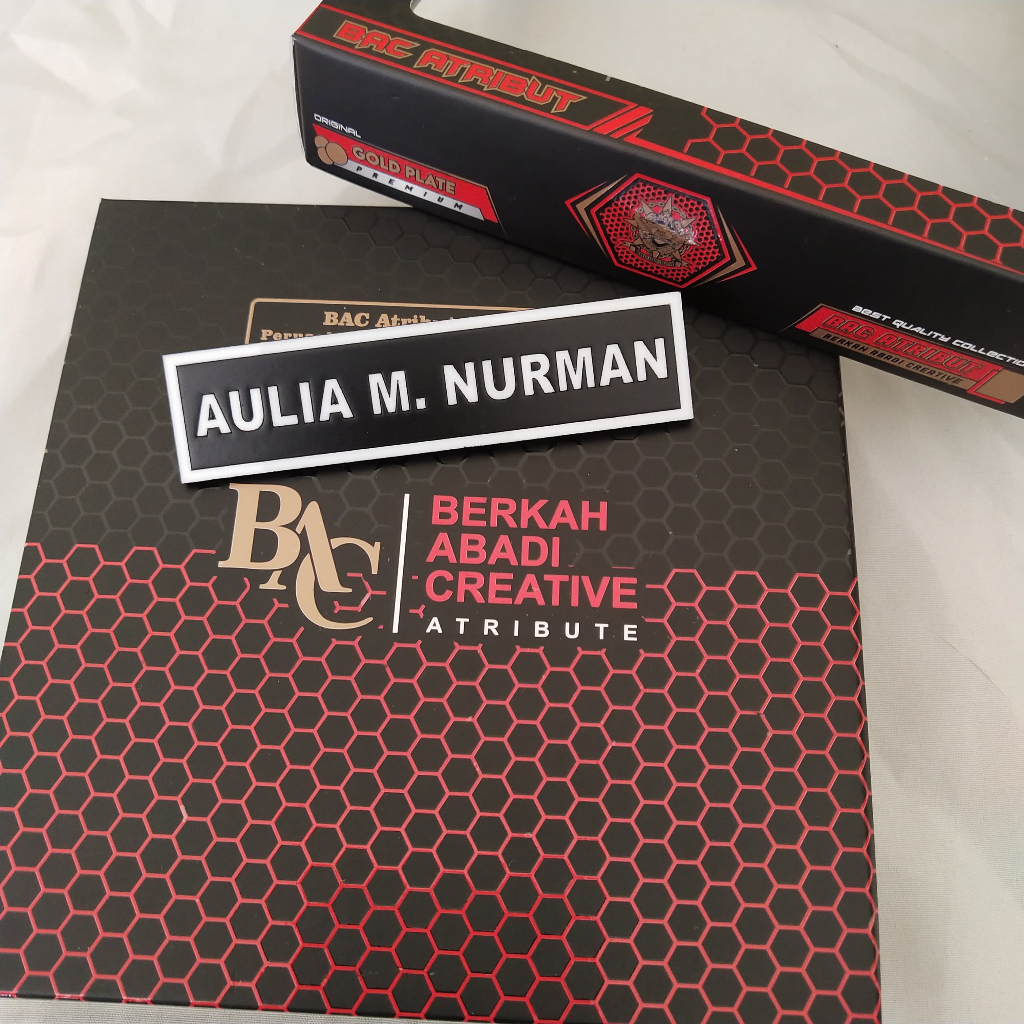 Jual Name Tag Papan Nama | name tage non timbul | Shopee Indonesia