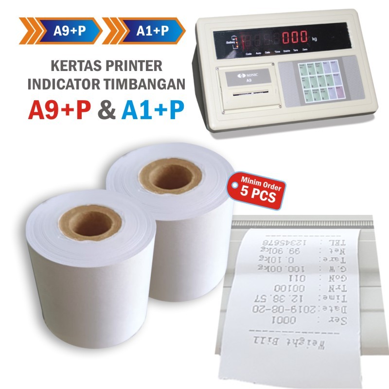 Jual Kertas Printer Timbangan Sonic dll A9P / A1P lebar 44mm tebal 45 ...