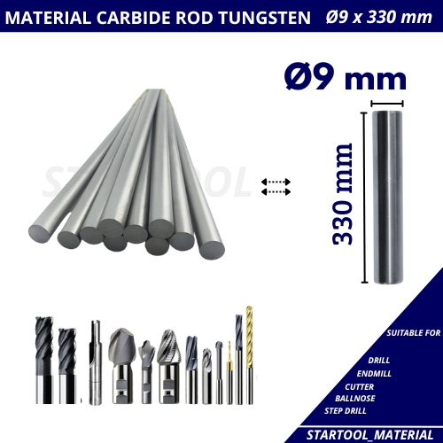 Jual Carbide Rod 9mm x 330 mm Material Full Carbide Rod Tungsten ...