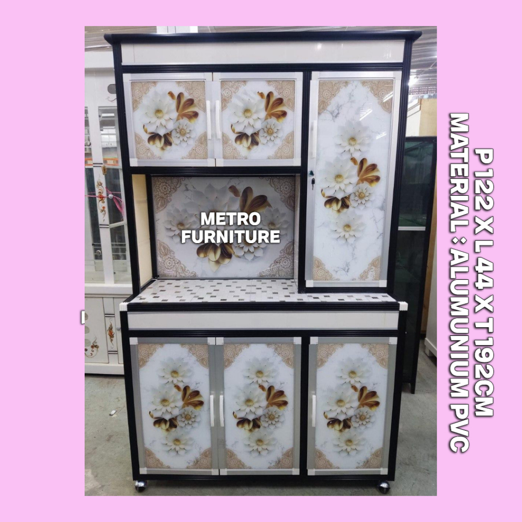 Jual RAK PIRING ALUMUNIUM PVC RODA 3 PINTU TINGGI 192CM FREE ONGKIR ...