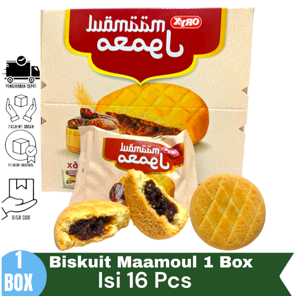 Jual Biskuit Maamoul 1 Box isi 16 Pcs Kue Rasa Kurma Oleh Oleh Haji Dan ...