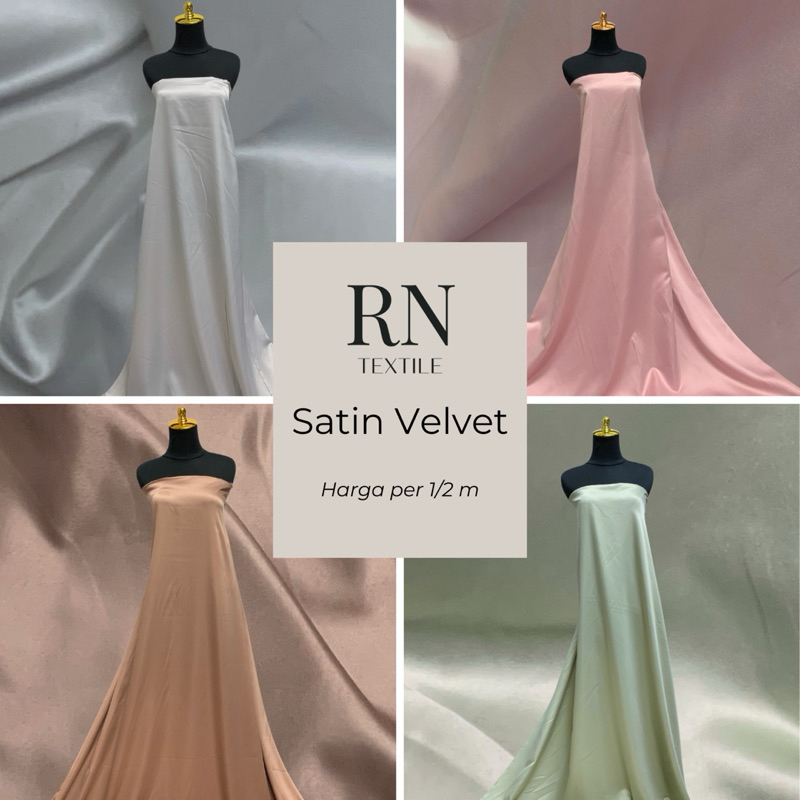 Jual RN Textile | 0,5 m Kain Satin Velvet Premium Original untuk Bahan ...