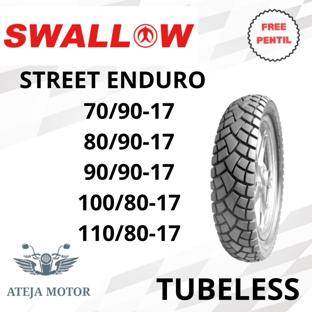 Jual Ban Ring 17 Ban Tubeless Swallow Street Enduro 70/90-17 80/90-17 ...