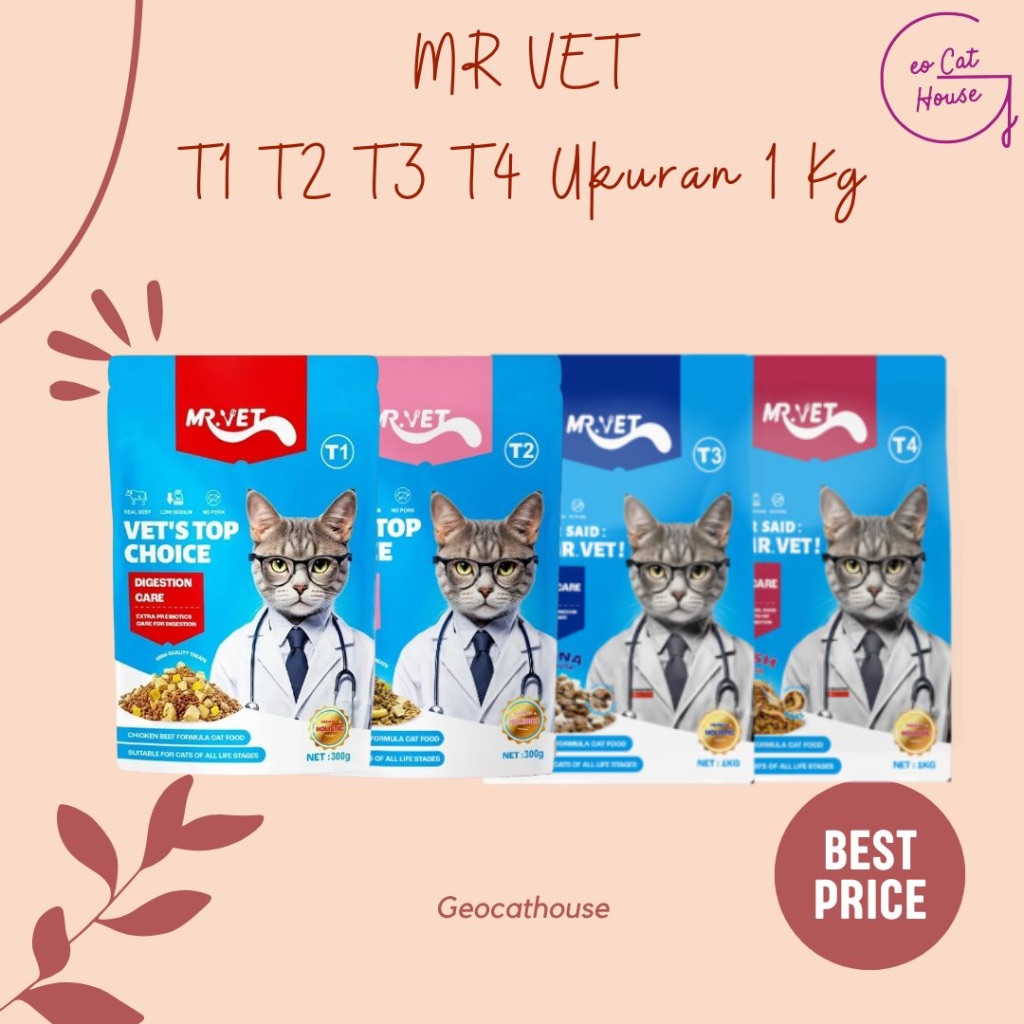 Jual Mr. Vet - 1 Kg Makanan Kucing Kering Mr Vet T1 Digestion Care dan ...
