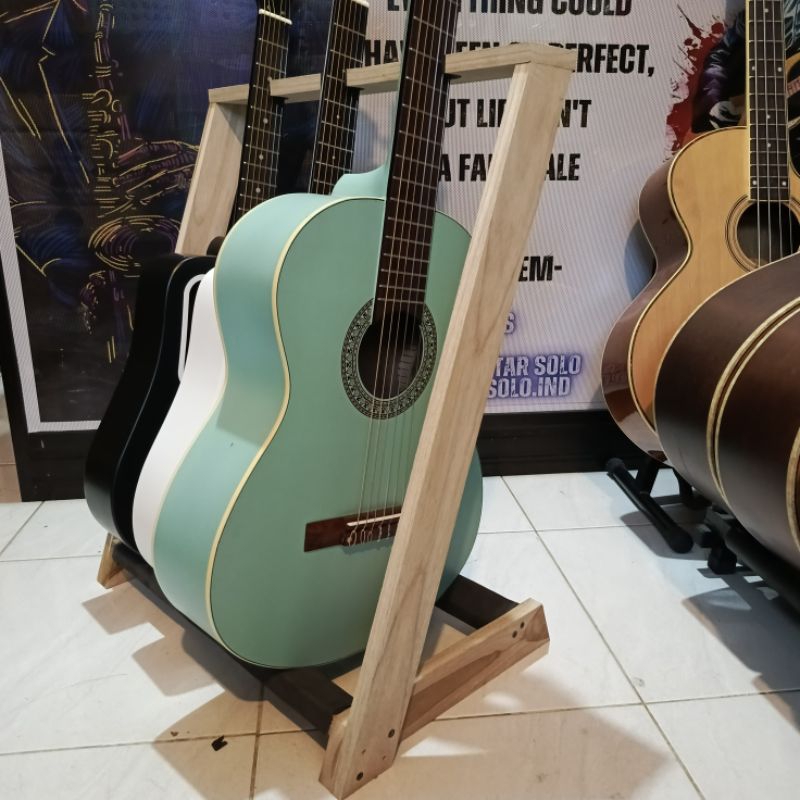 Jual Stand gitar vintage kayu isi 3 / rak gitar kayu isi 3 / rak gitar ...