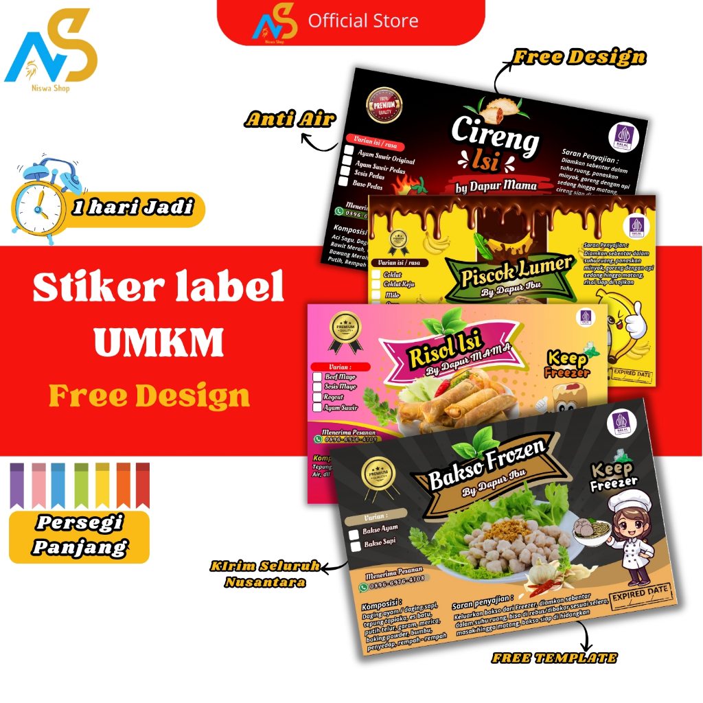 Jual NS- DESIGN (PER PCS) Stiker UMKM - Stiker label UMKM - Stiker ...