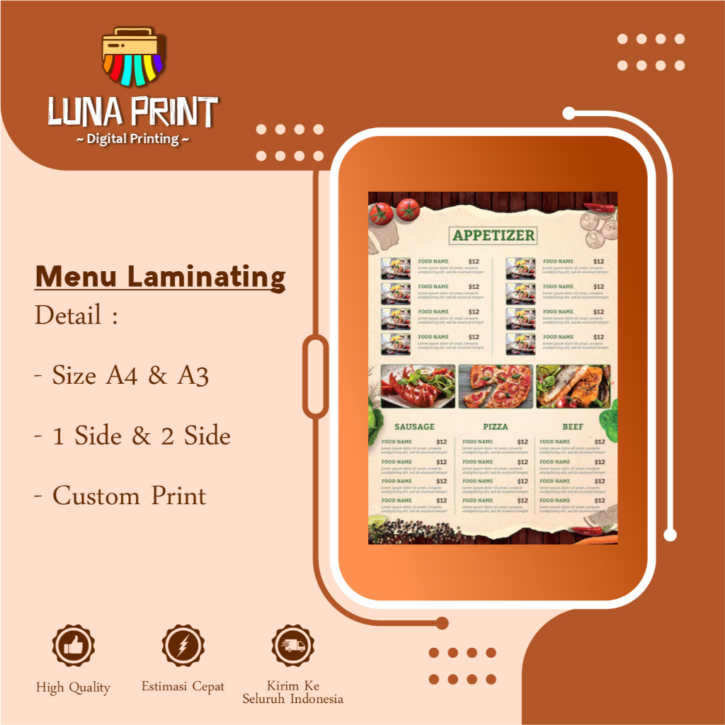 Jual Menu Laminating, Print Menu Custom | Shopee Indonesia