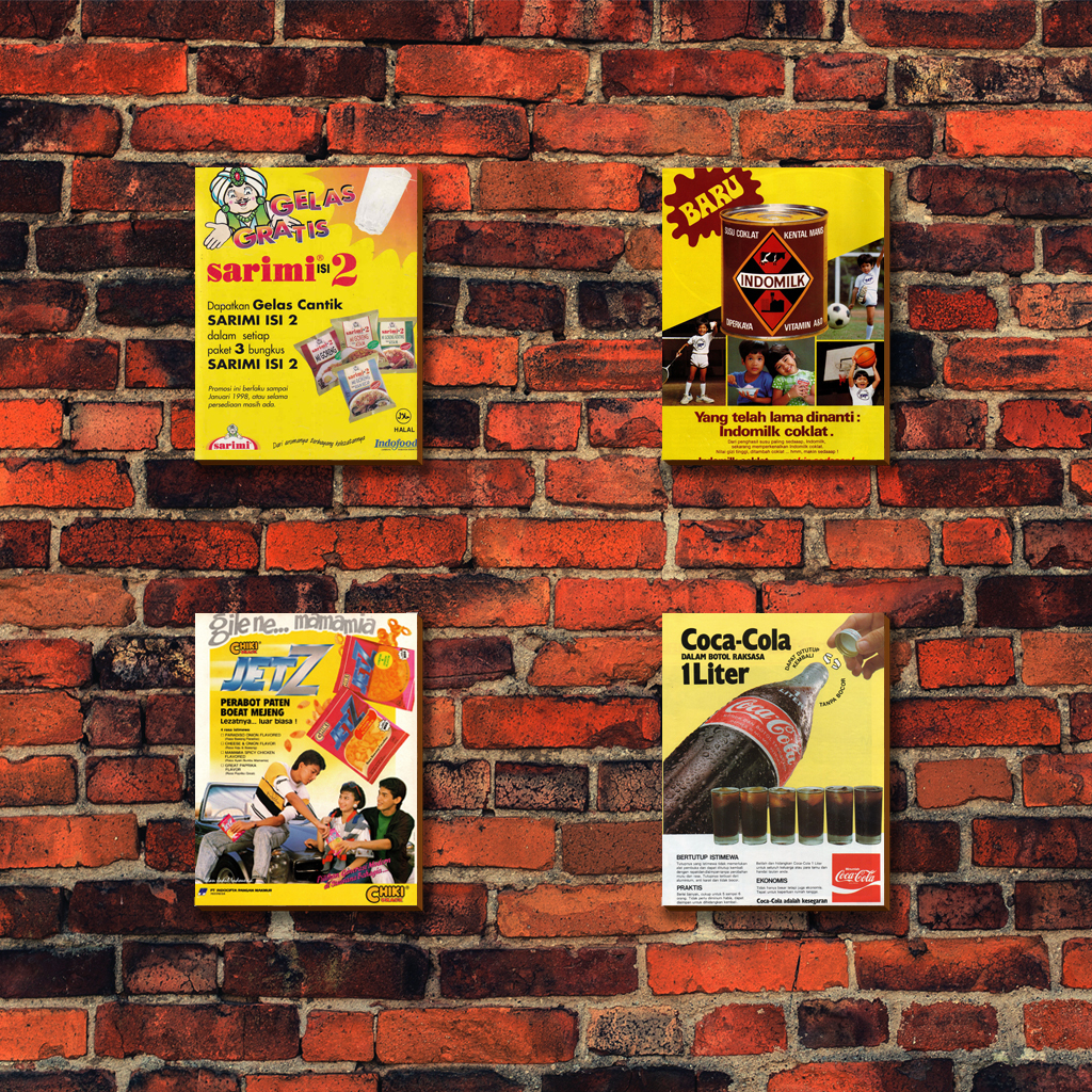 Jual Hiasan Dinding Iklan/Poster Jadul Susu Indomilk JetZ Coca-cola ...