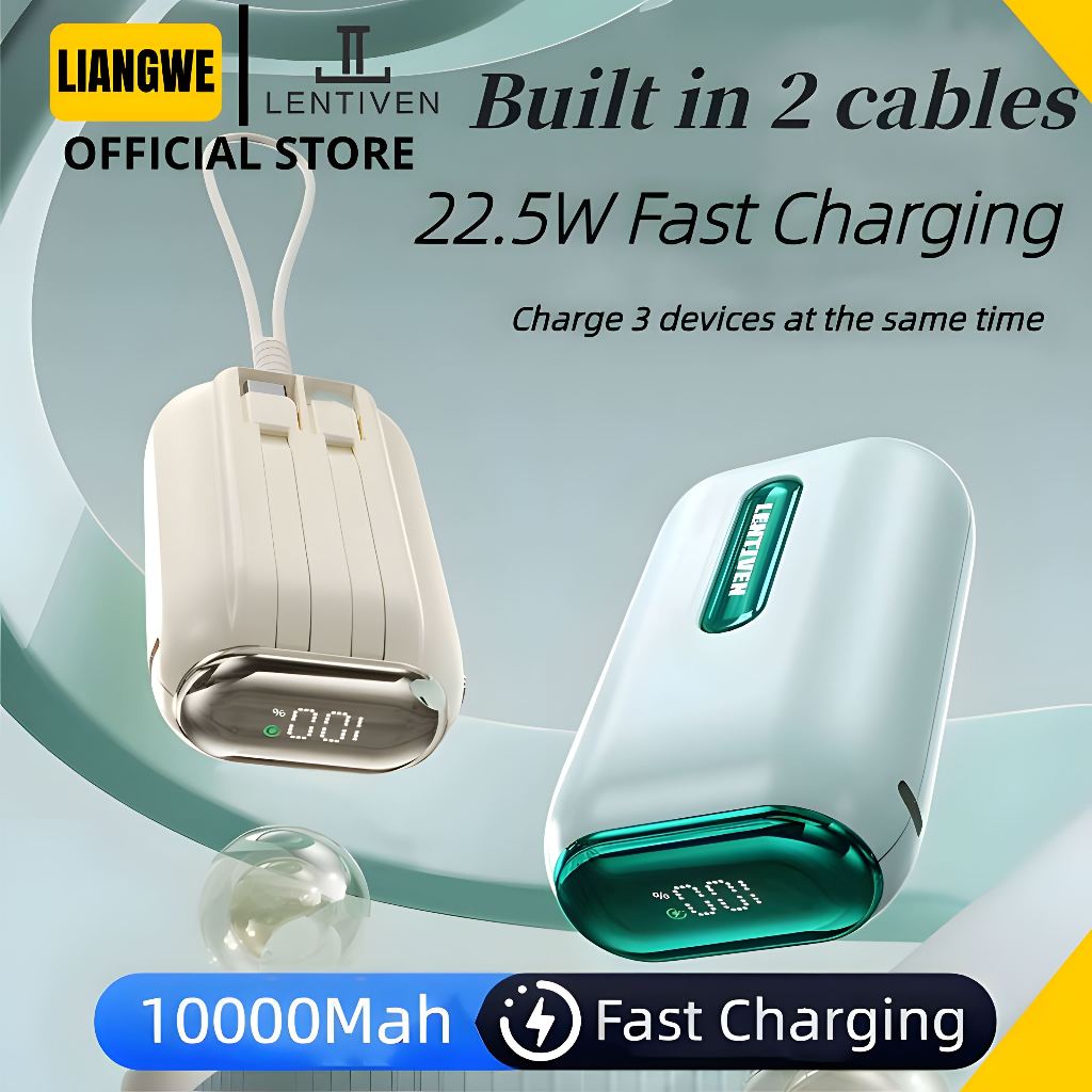 Jual LIANGWE LENTIVEN PowerBank 10000mAh Mini Size fast charging 2 ...