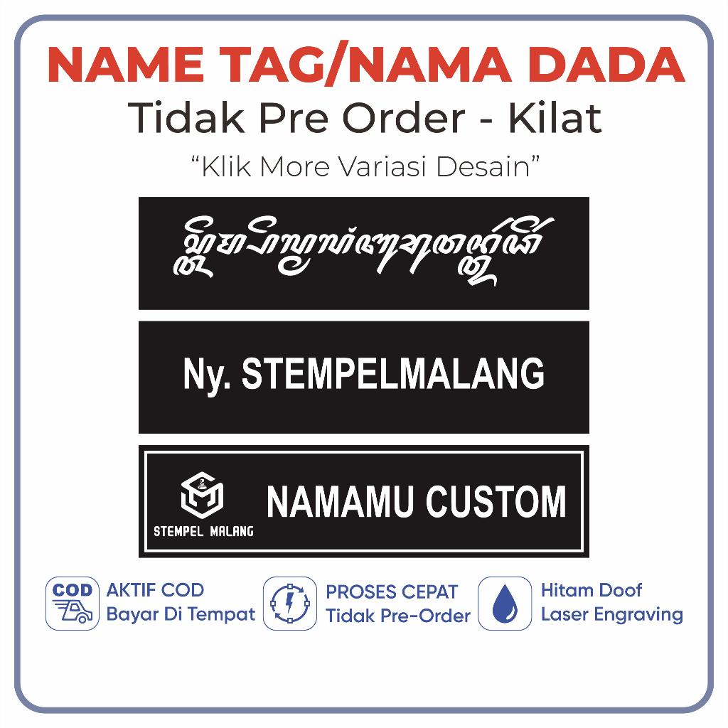 Jual [1HARI JADI] NAMA DADA GRAFIR,NAMETAG, PERSIT PAPAN NAMA (MESIN ...