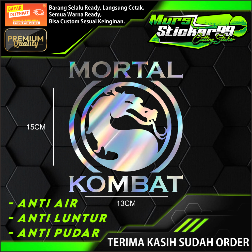 Jual Sticker Cutting LOGO MORTAL KOMBAT Cocok Untuk Motor , Mobil Dan ...