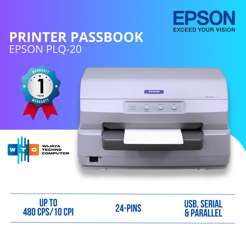 Jual PRINTER EPSON PLQ-20 PASSBOOK||24 PIN||GARANSI 1 TAHUN! | Shopee Indonesia