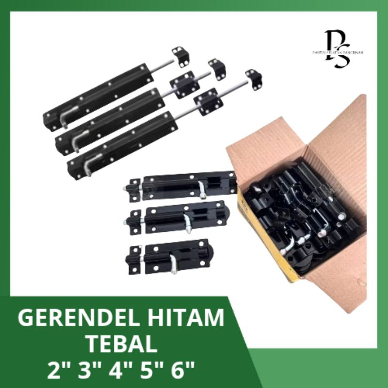 Jual Grendel Gerendel Pintu Jendela Laci DOUBLE PLAT BESI HITAM 2" 3" 4 ...