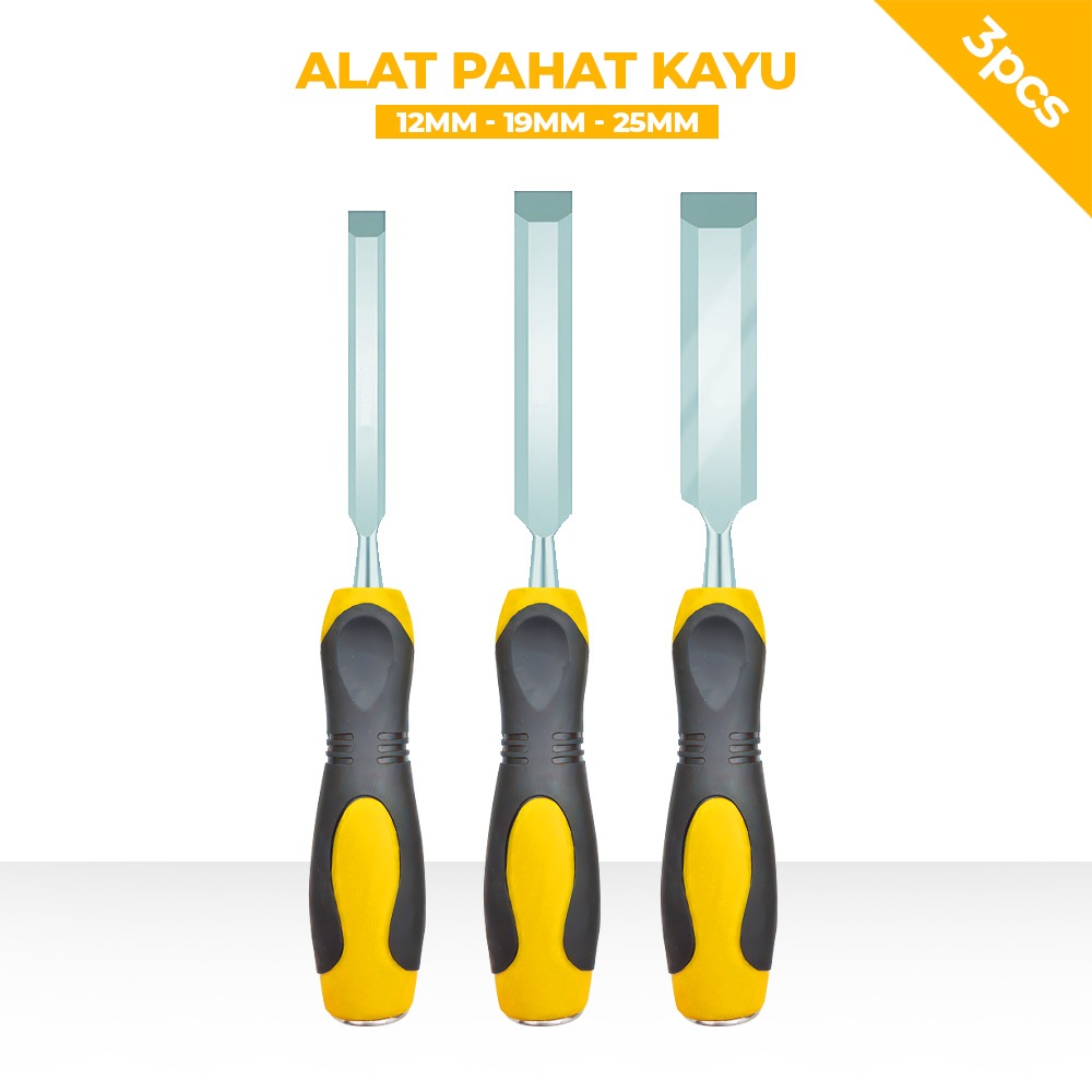 Jual Alat Pahat Kayu Set 3pcs Mata Tatah Ukir Kayu Gagang Karet ...