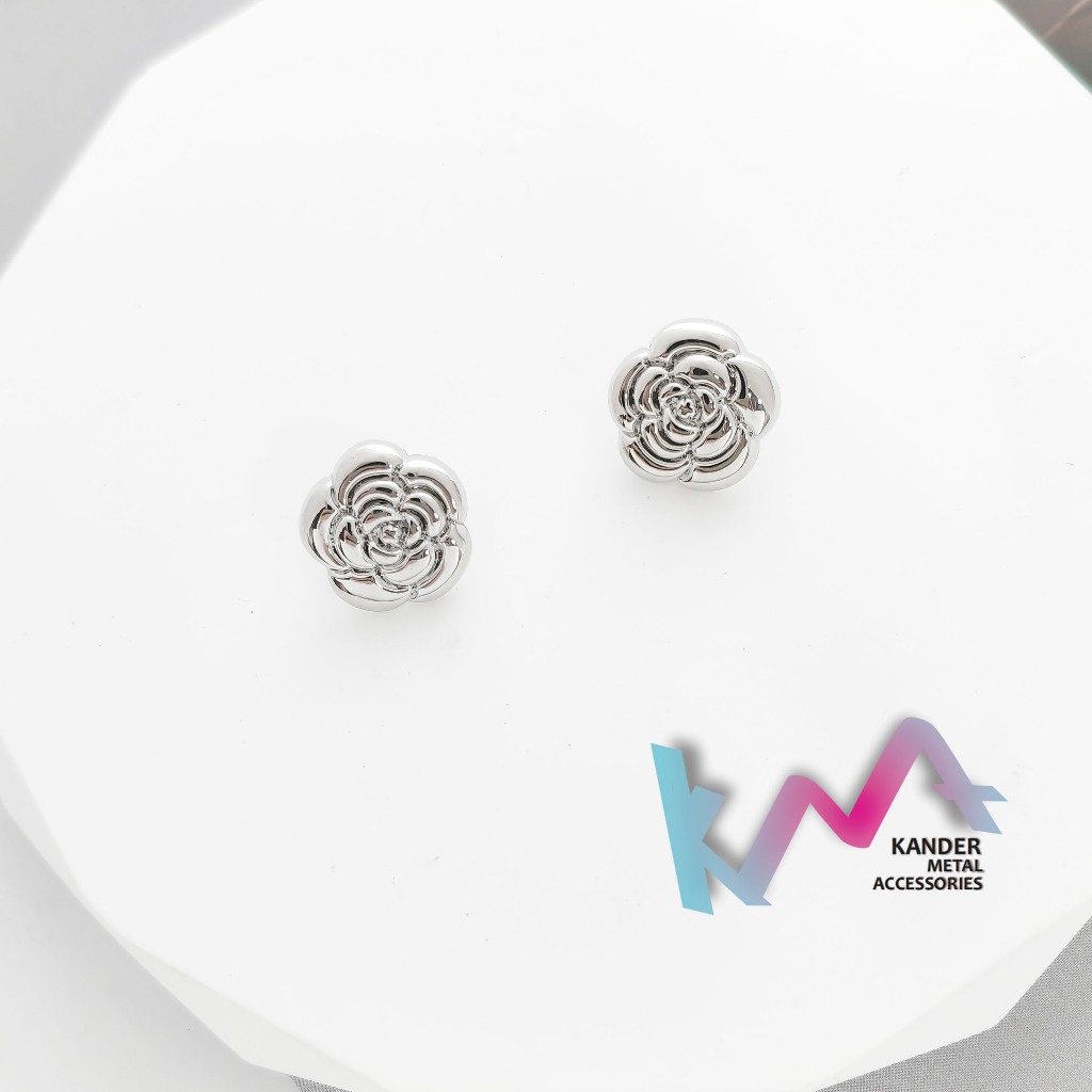 Jual KANDER Alloy Flower Button 15mm Kancing Hias Mewah Bunga JLZ-A102 ...