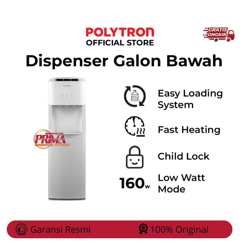 Jual jual dispenser Polytron PWC-600 Putih Dispenser Galon Bawah Tombol ...