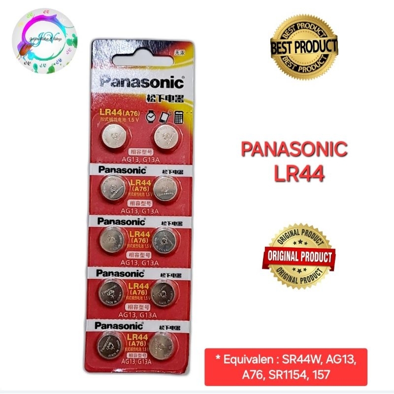 Jual Baterai LR44 AG13 LR1154 Panasonic Original Perlembar | Shopee Indonesia