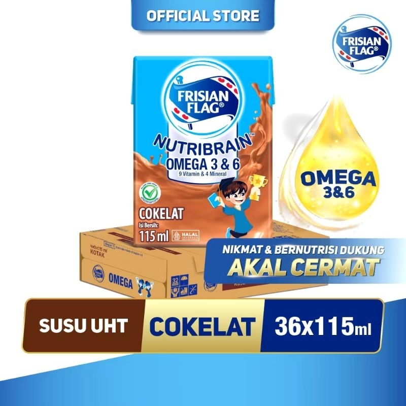 Jual Frisian Flag NutriBrain uht cokelat isi 36x115ml | Shopee Indonesia