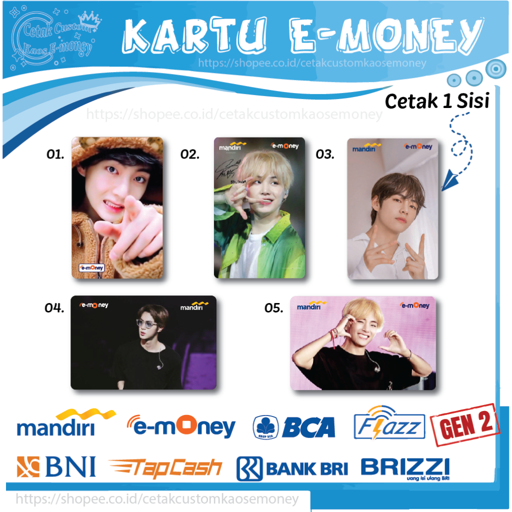 Jual KARTU E MONEY E TOLL KOREA KPOP MEMBER BTS KPOP EMONEY MANDIRI BCA ...