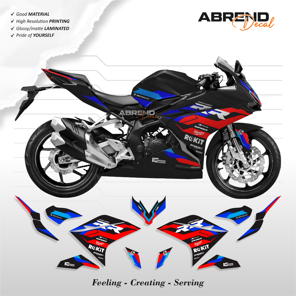 Jual STRIPING CBR 250 RR BMW ROKIT / TRI COLOR / STICKER CBR 250RR OLD ...