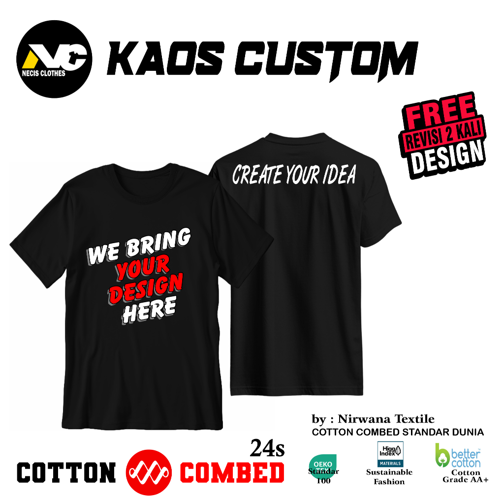 Jual KAOS CUSTOM SATUAN SABLON SUKA-SUKA BAHAN COTTON COMBED SUPERSOFT 24s NIRWANA STANDAR DUNIA ...