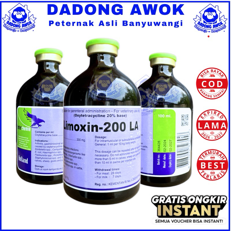 Jual LIMOXIN 200 LA 100ML - Antibiotik Hewan Infeksi Ternak Sapi ...